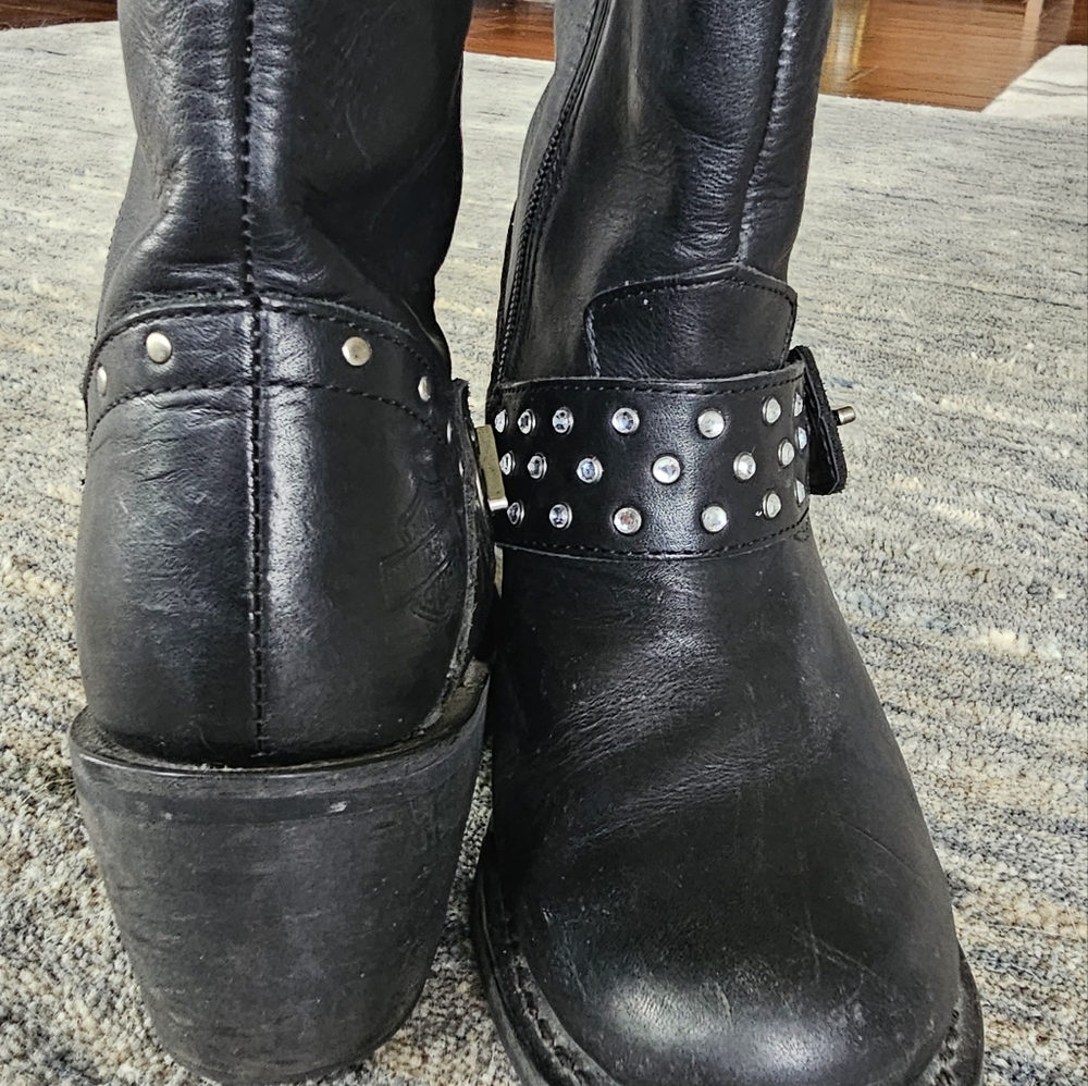Harley Davidson Moto Harness Leather Boots 7m - Gem